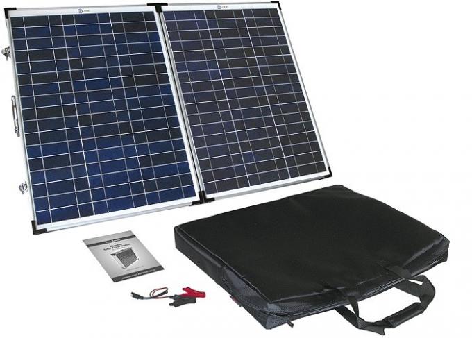 Blue Fold Out Solar Panels , Folding Portable Solar Panels For Camping