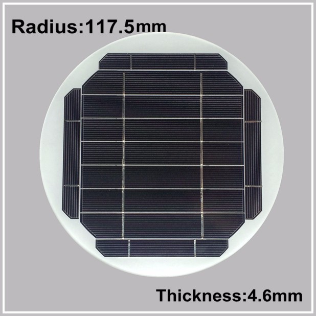 Black Small Round Solar Panel / Polycrystalline Solar Panels No Frame